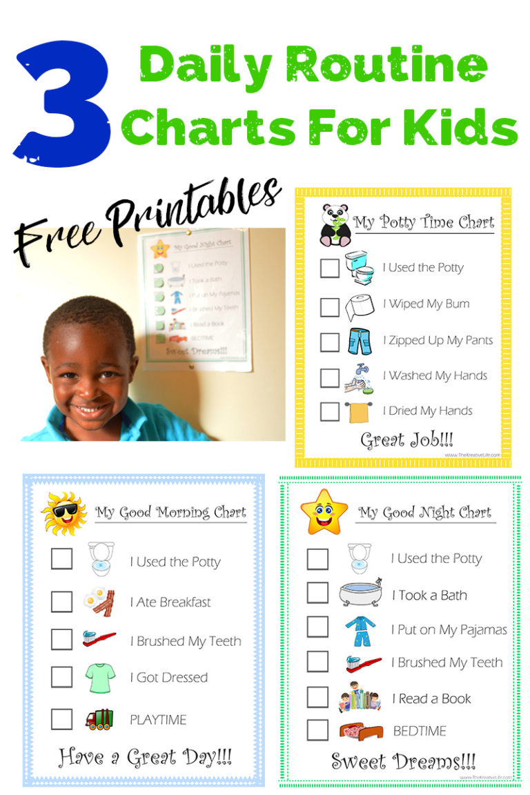 Free Daily Child Routine Chart Printables - The Kreative Life