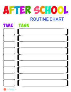 After School Routine and Free Chart Printables - The Kreative Life